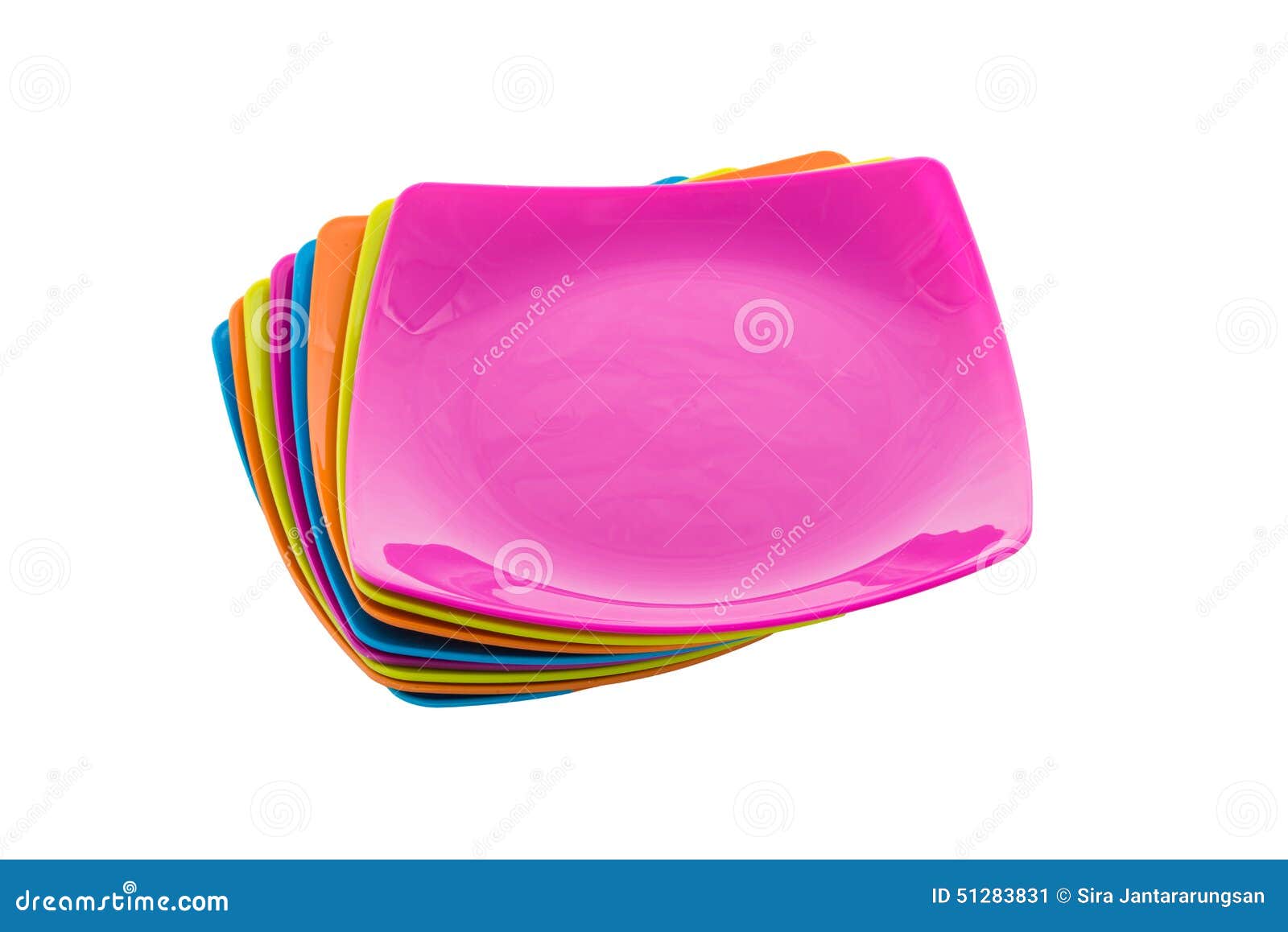 Stack of Colorful Plates. Menu Concept Stock Image - Image of buffet ...
