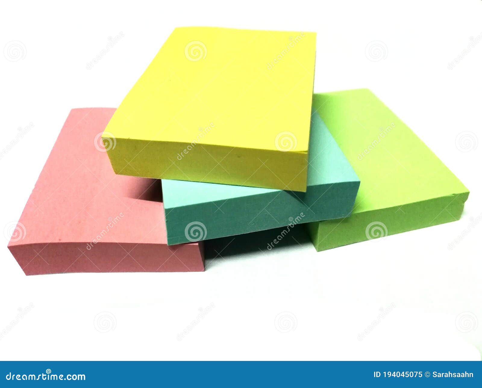 Stack of Colorful Post-it Note Isolated on White Background Stock Image ...