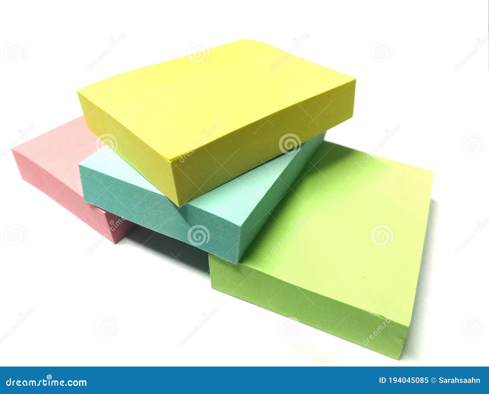 Stack of Colorful Post-it Note Isolated on White Background Stock Image ...