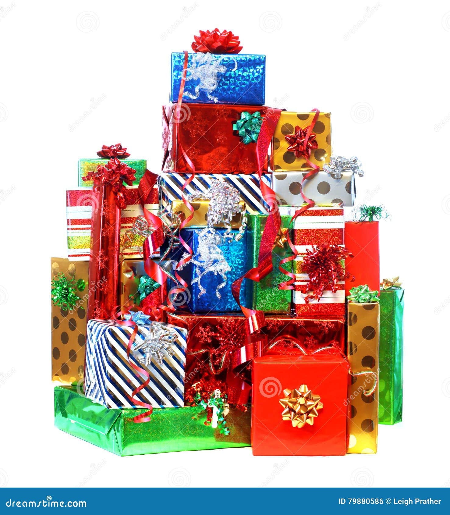 Stack of colorful presents stock photo. Image of celebration - 79880586
