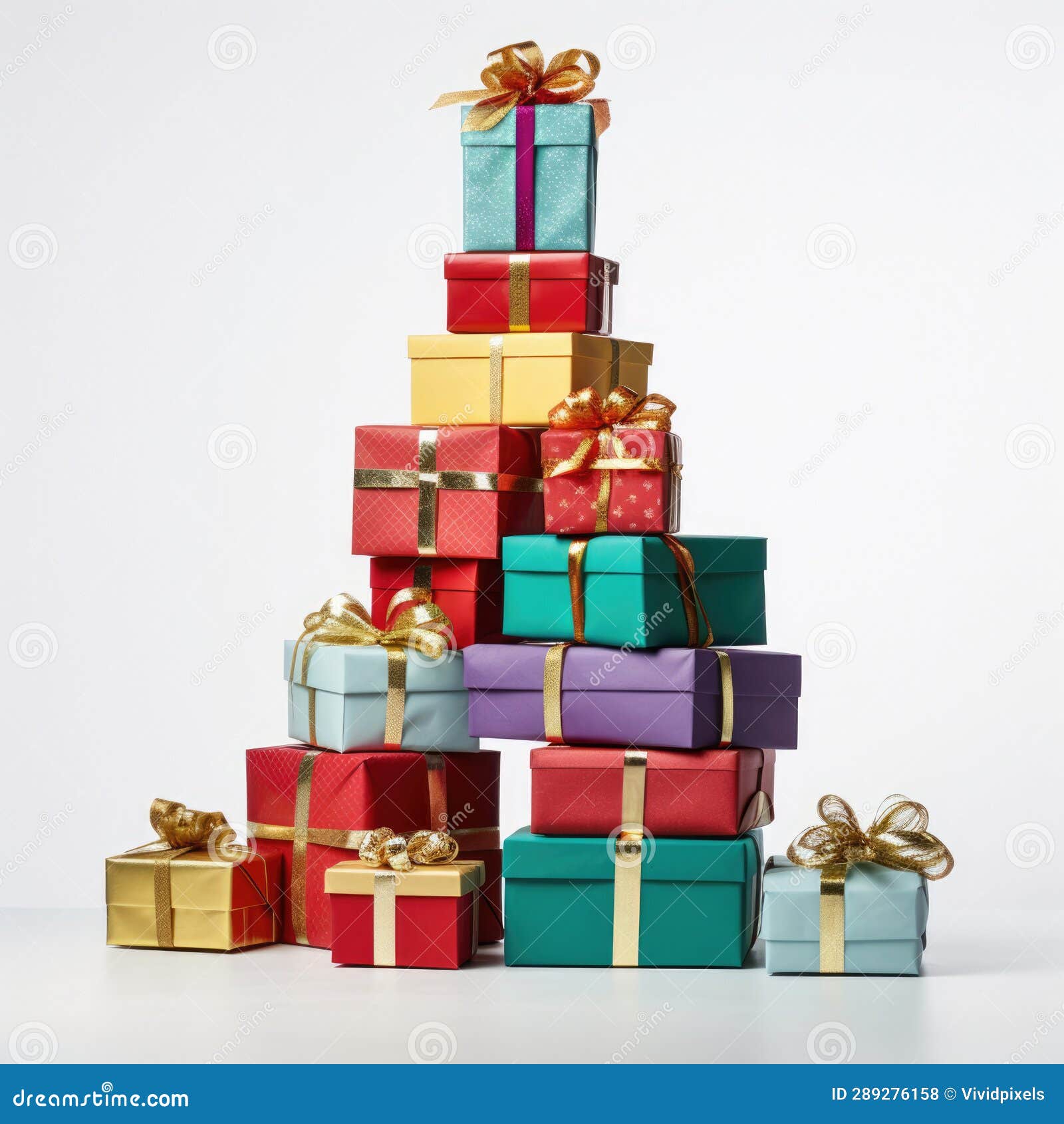 Stack of colorful presents stock illustration. Illustration of holiday ...