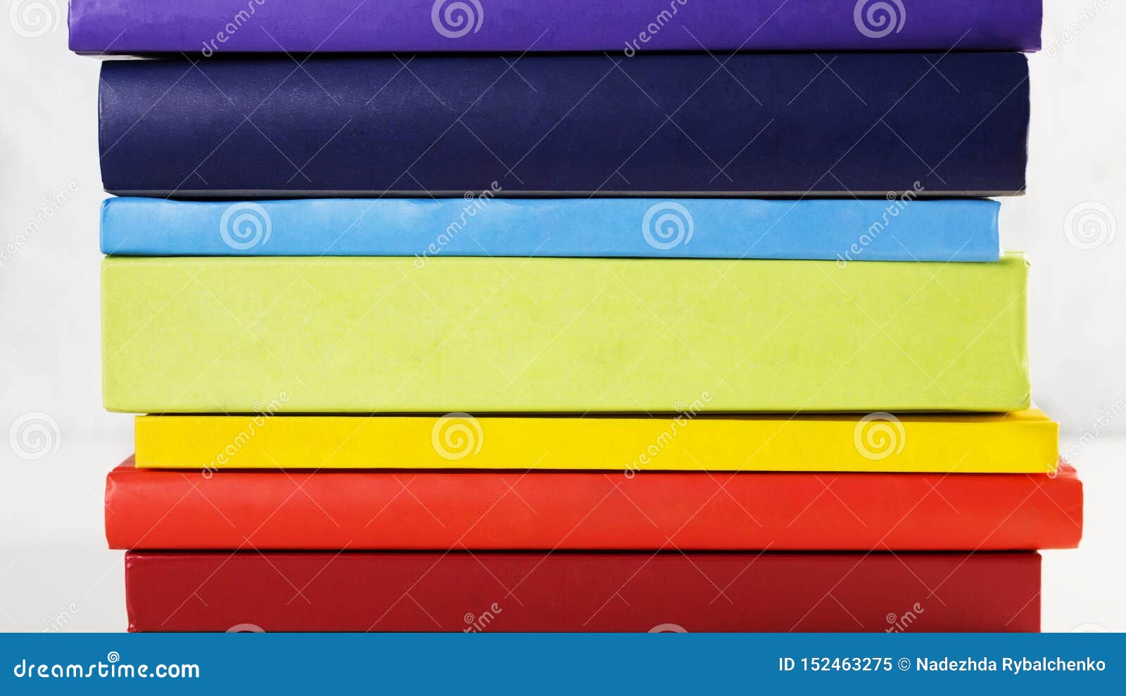 Stack of Colorful Rainbow Books on White Background Stock Image - Image ...