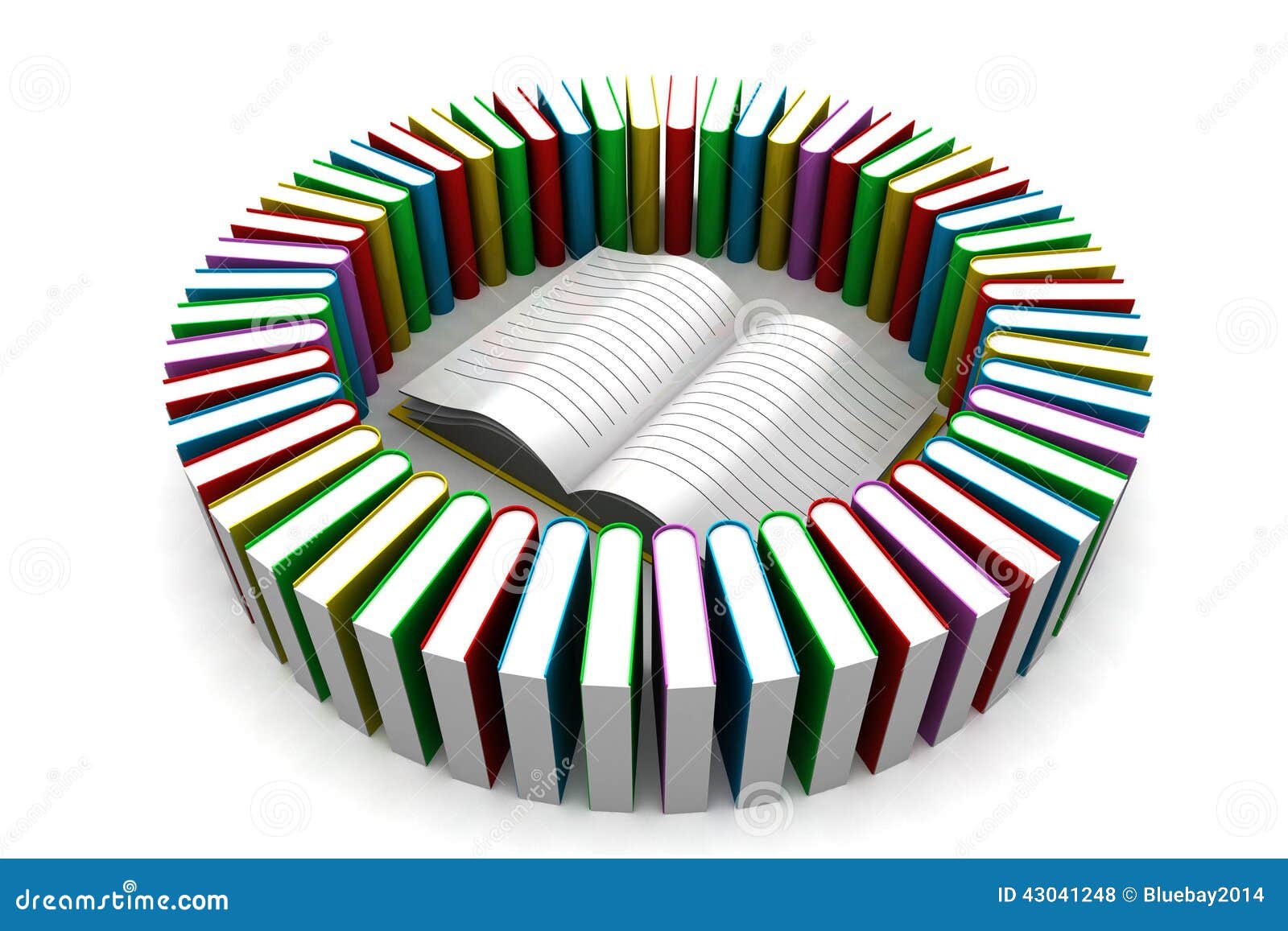 Stack of Colorful Real Books Stock Illustration - Illustration of blue ...