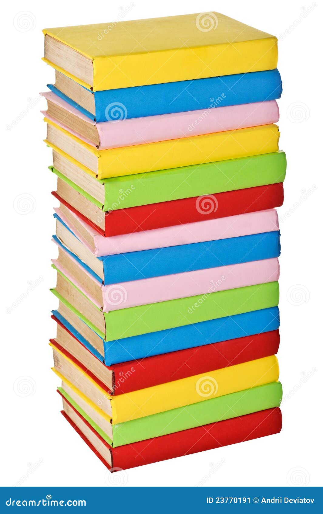 Stack of Colorful Real Books. Side View Stock Image - Image of object ...