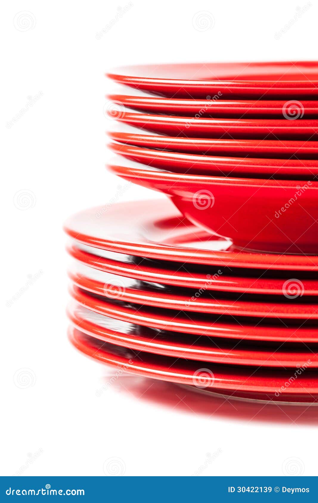 Stack of Colorful Red Ceramics Plates Stock Image - Image of stacked ...