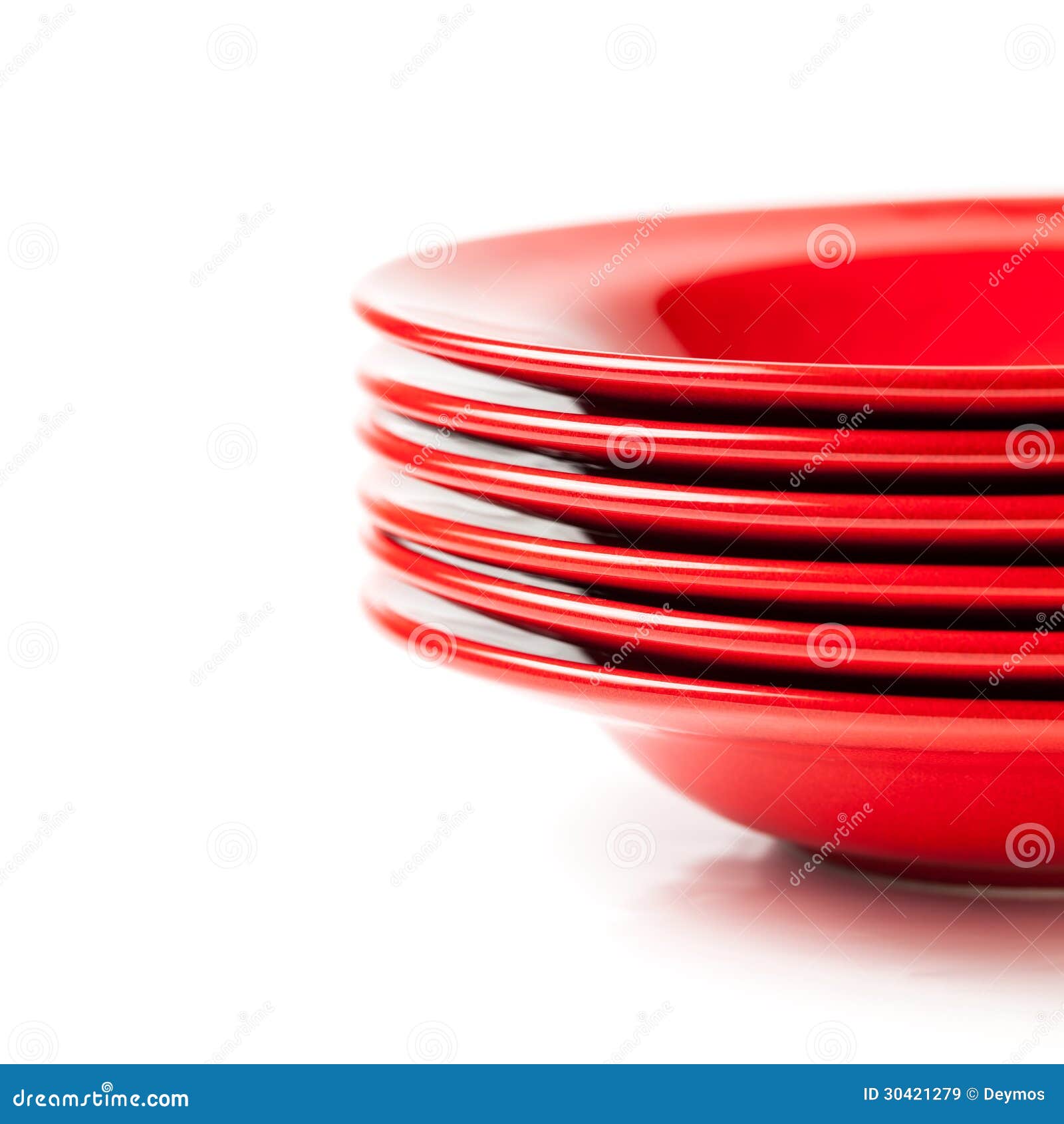 Stack of Colorful Red Ceramics Plates Stock Image - Image of stack ...