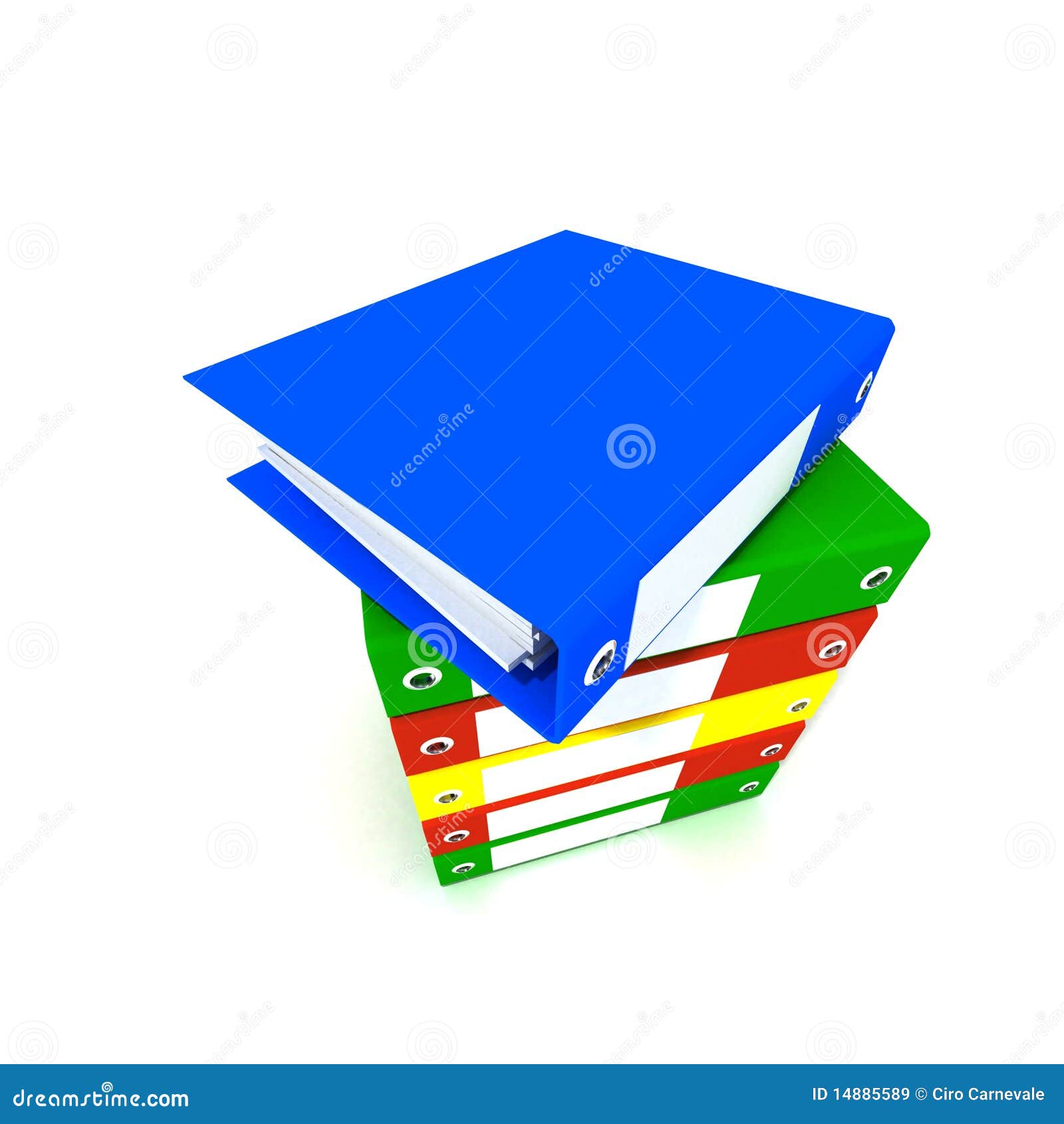 Stack of Colorful Ring Binders Stock Illustration - Illustration of ...