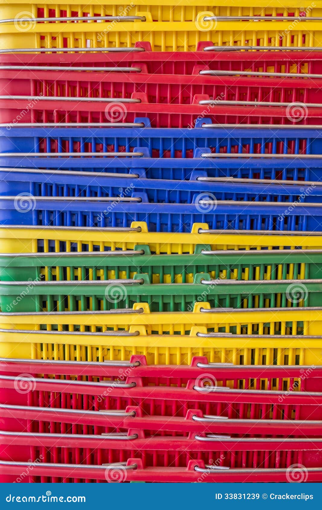 Stack of Colorful Shopping Baskets Stock Image - Image of consumption ...