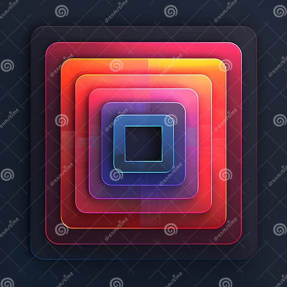 A Stack of Colorful Squares Encasing a Neon Blue Rectangle in the ...