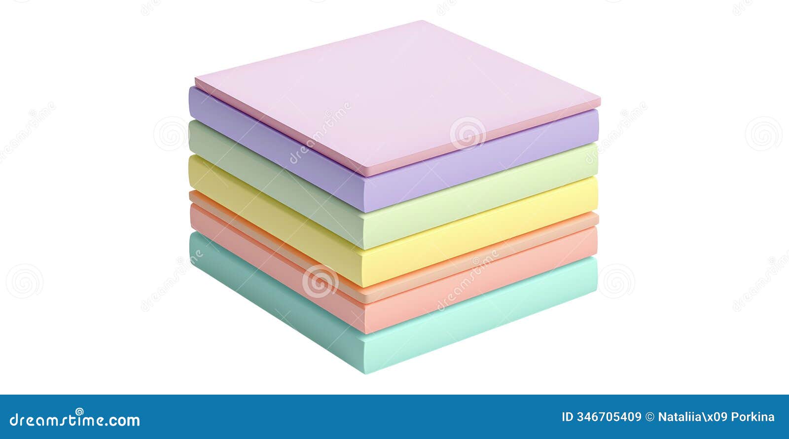 Stack of Colorful Sticky Notes 3D Illustration Isolated on Transparent ...