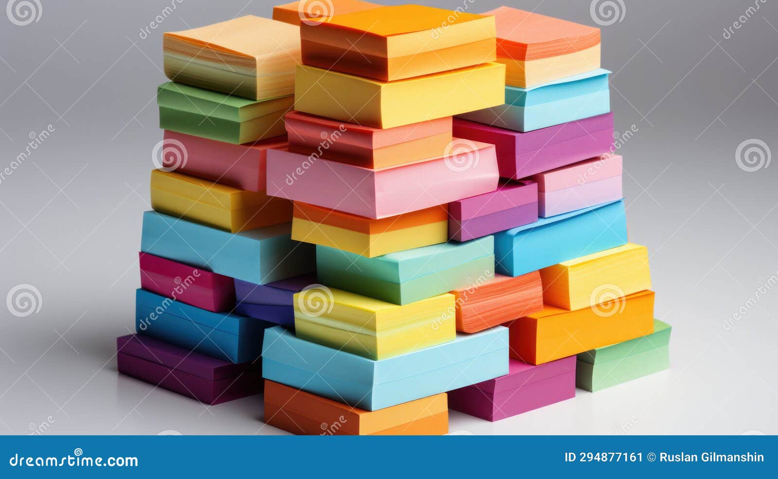 Stack of Colorful Sticky Notes Isolated on White Stock Image - Image of ...