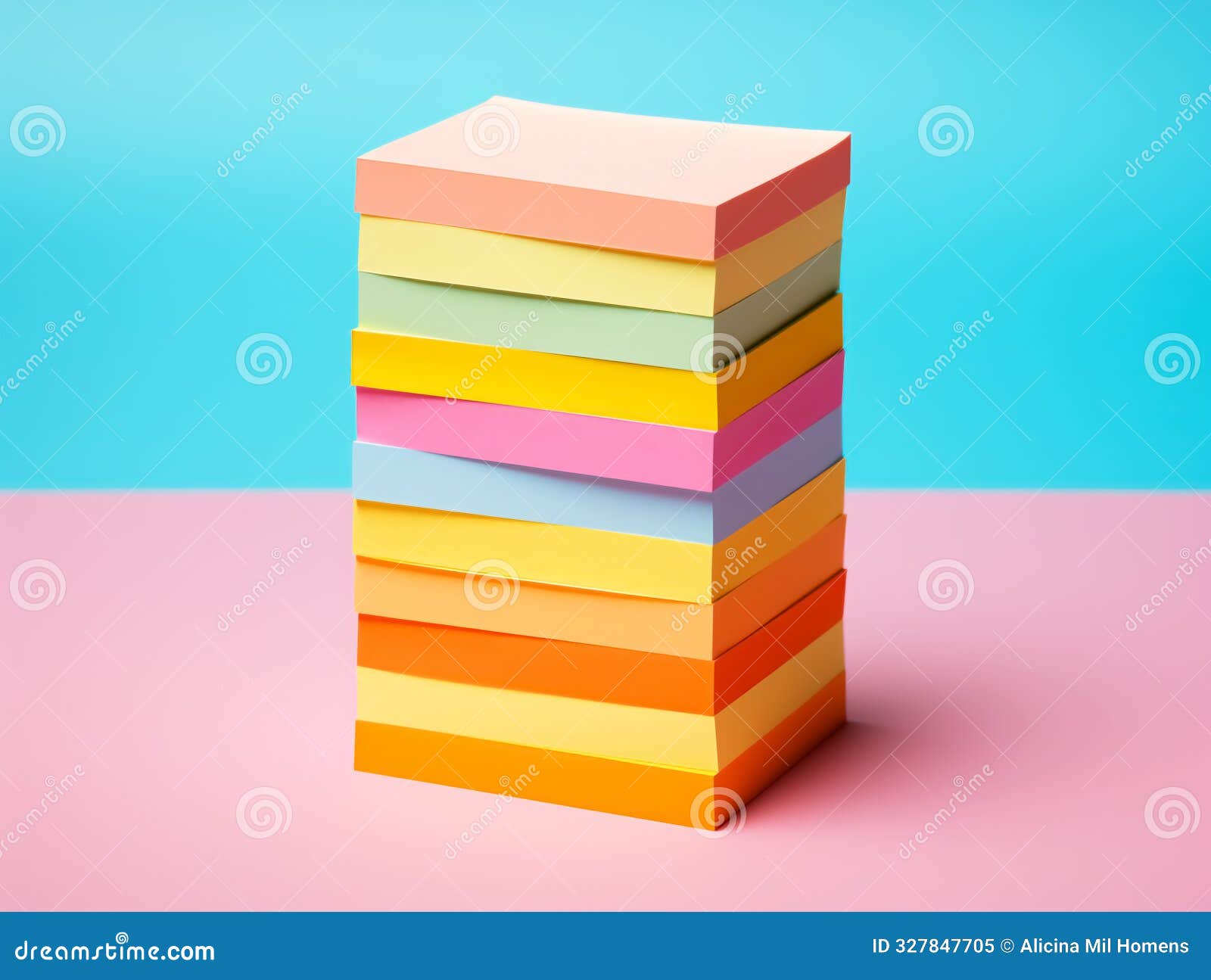 Stack of Colorful Sticky Notes Stock Illustration - Illustration of ...