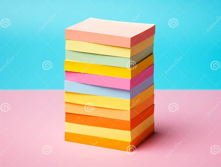 Stack of Colorful Sticky Notes Stock Illustration - Illustration of ...