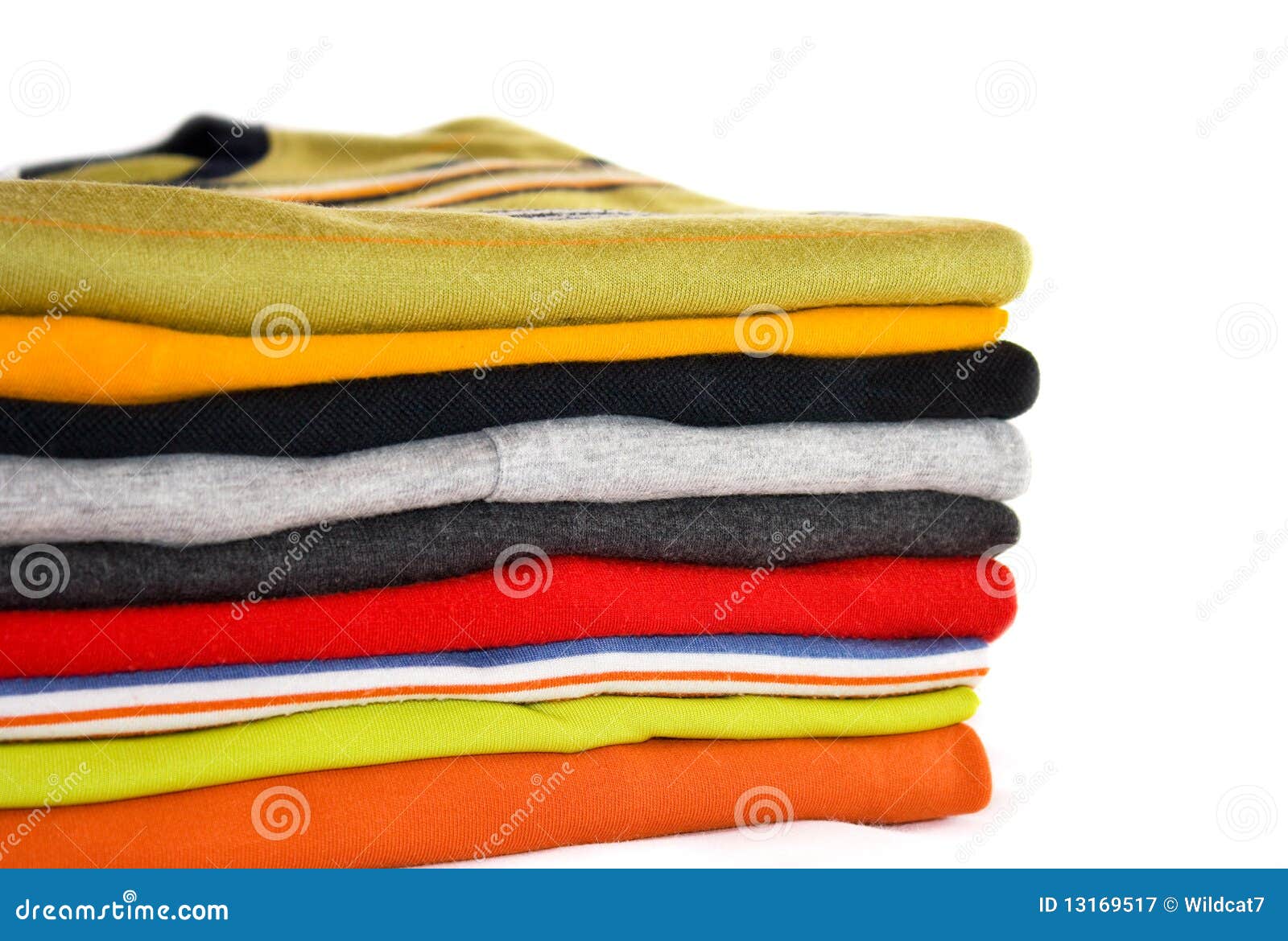 A Stack of Colorful T-shirts Stock Image - Image of apparel, heap: 13169517
