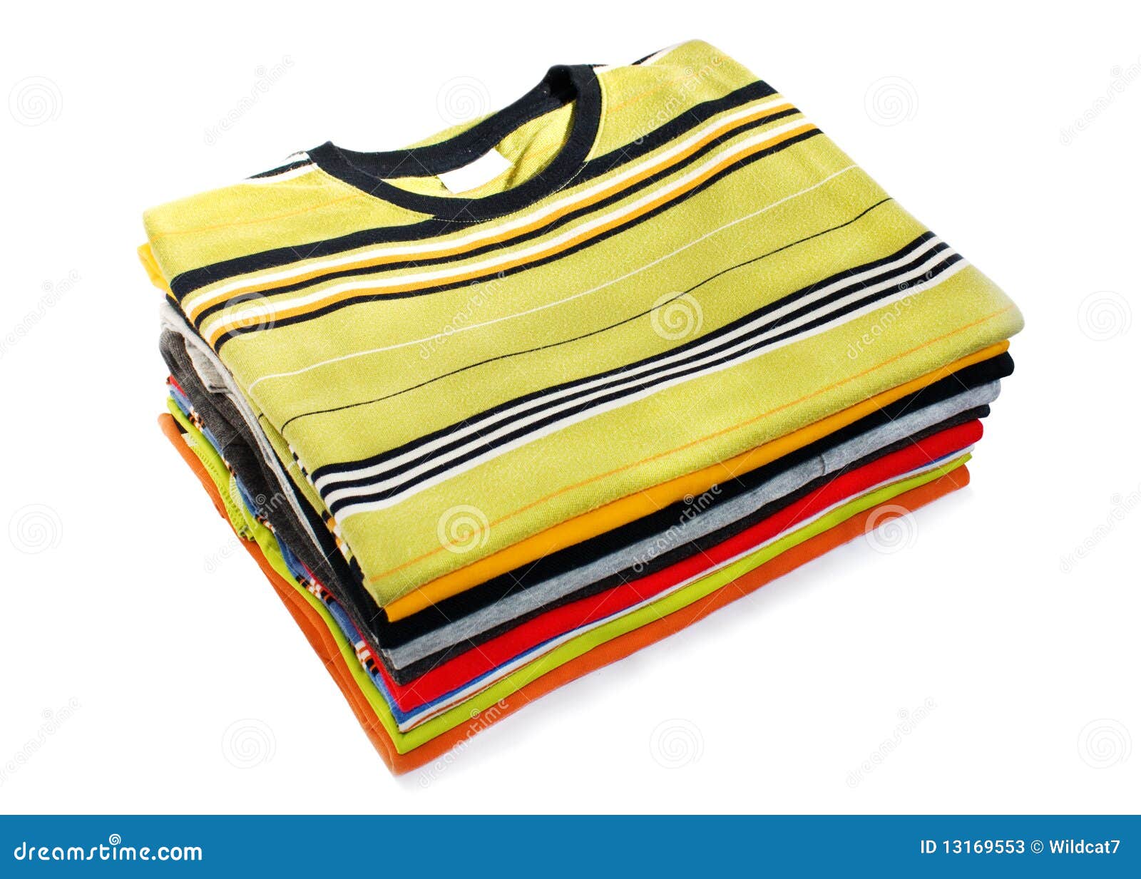 A Stack of Colorful T-shirts Stock Image - Image of package, wear: 13169553
