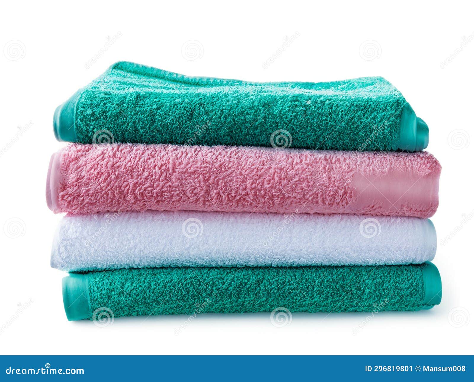 Stack of Colorful Towels Isolated on White Background Stock Image ...