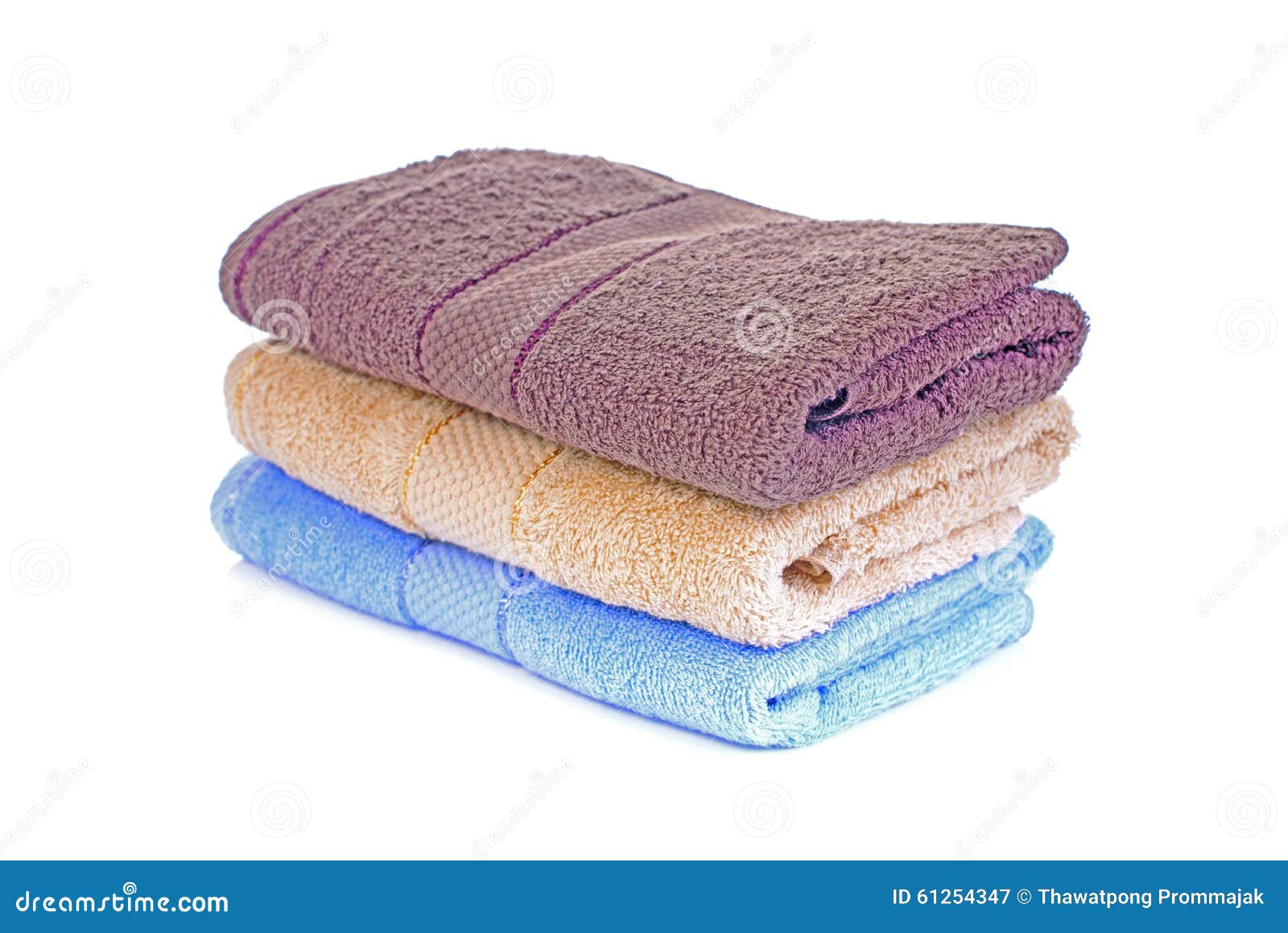 Stack of Colorful Towels Isolated on White Stock Image - Image of ...