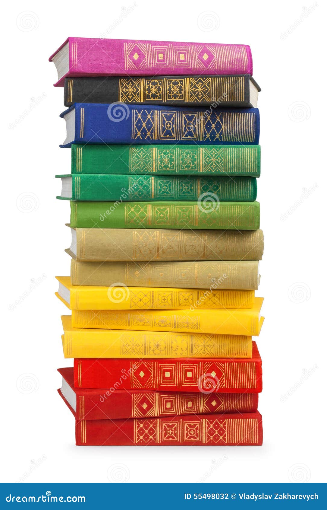 Stack of Colorful Vintage Books Stock Photo - Image of background ...