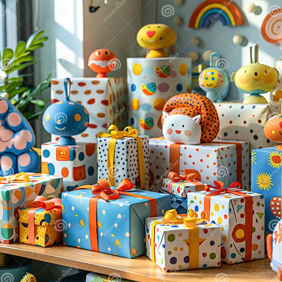 A Stack of Colorful Wrapping Paper with Various Patterns and Designs ...