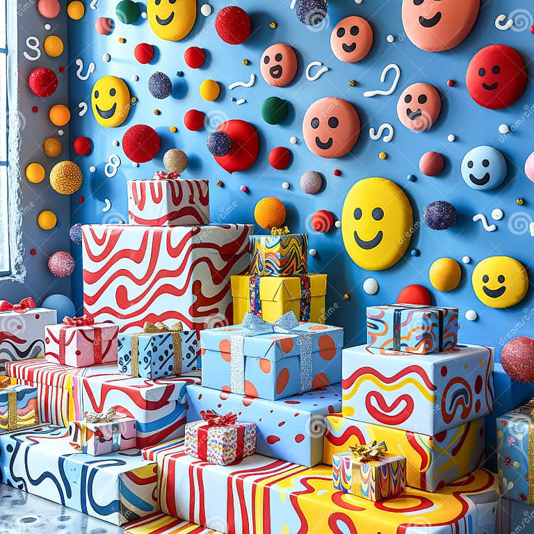 A Stack of Colorful Wrapping Paper with Various Patterns and Designs ...