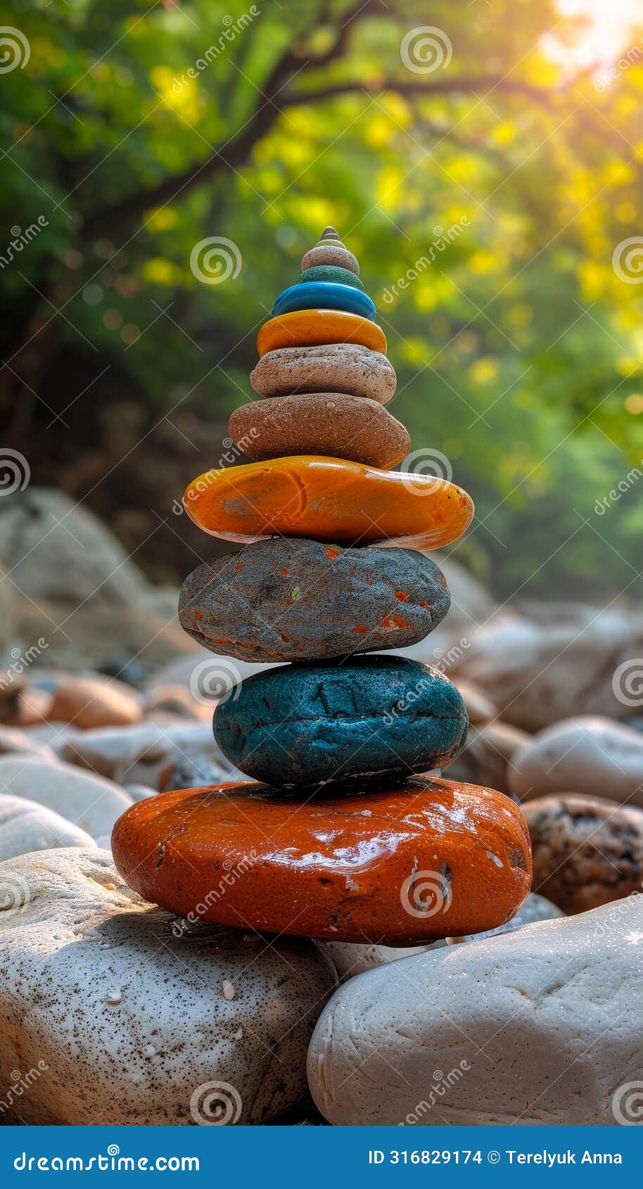 Stack of Colorful Zen StonesZen Stones Stacked on Each Other Stock ...