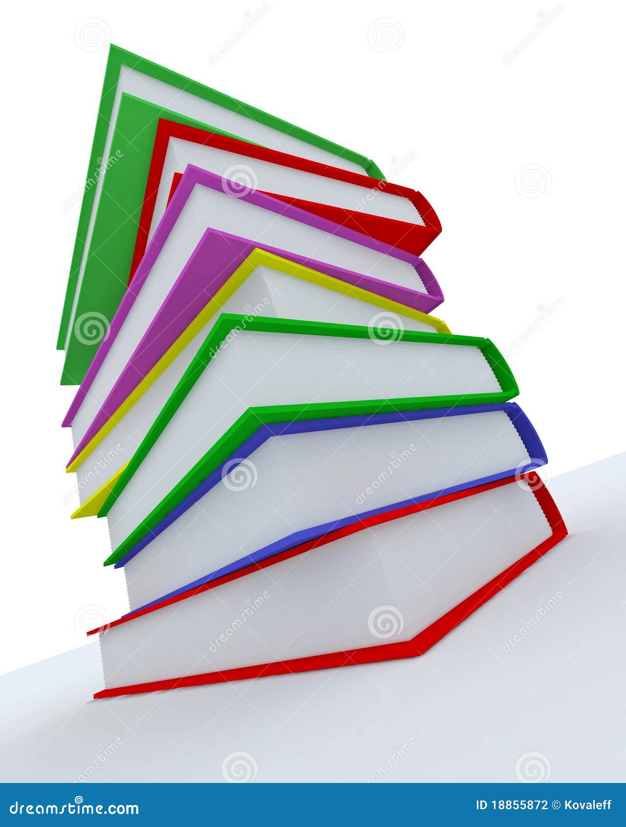 Stack of coloured books stock illustration. Illustration of dimensional ...