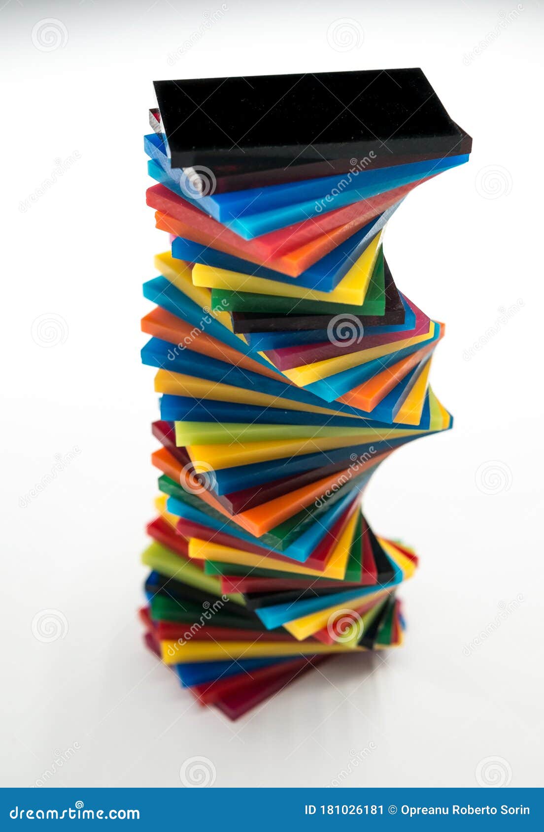 Stack of Coloured Cast Acrylic Sheet Stock Image - Image of blue, gold ...