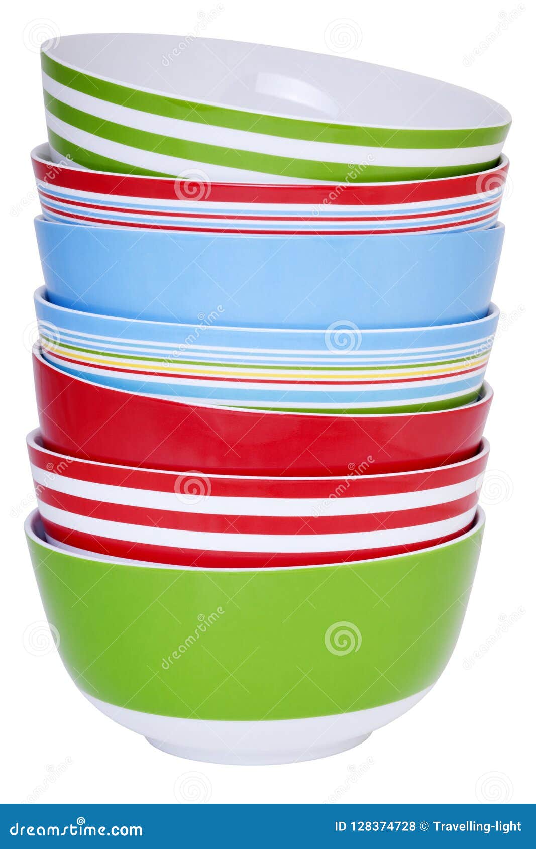 Stack of Colourful Bowls stock photo. Image of cereal - 128374728