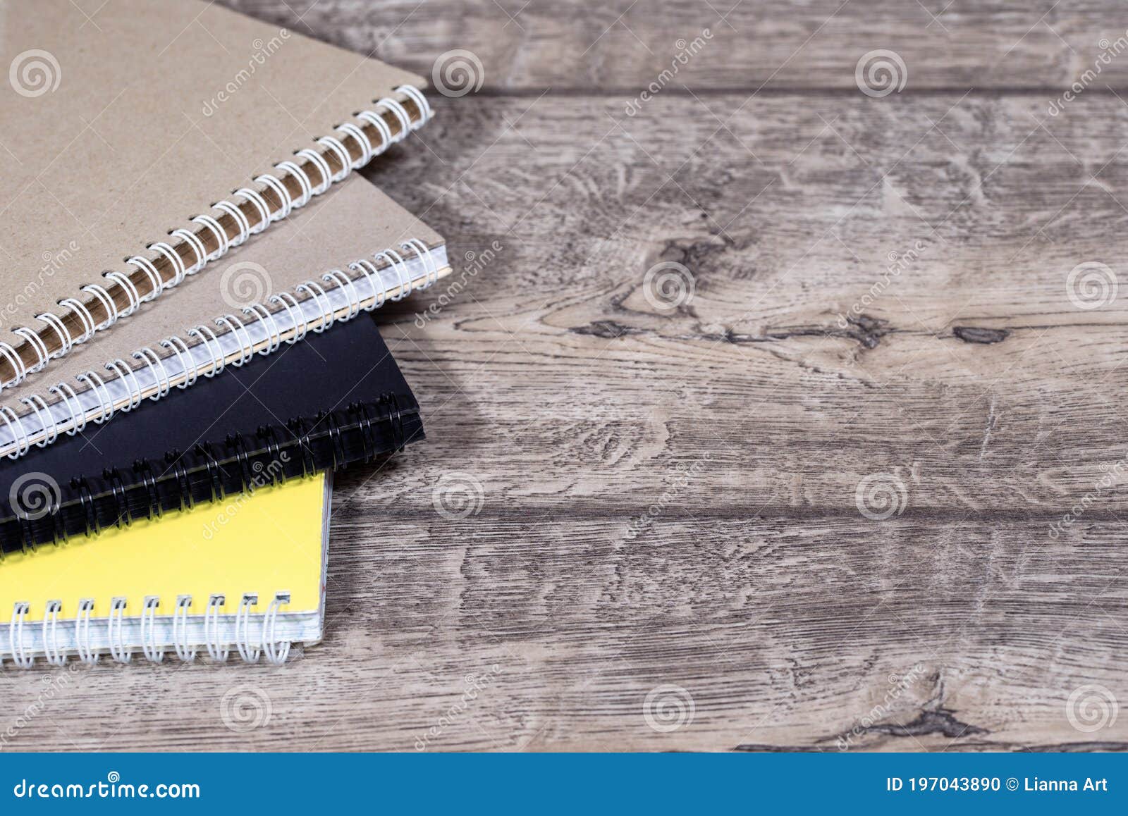 Stack of Colourful Notebooks with Spiral Edge Stock Photo - Image of ...