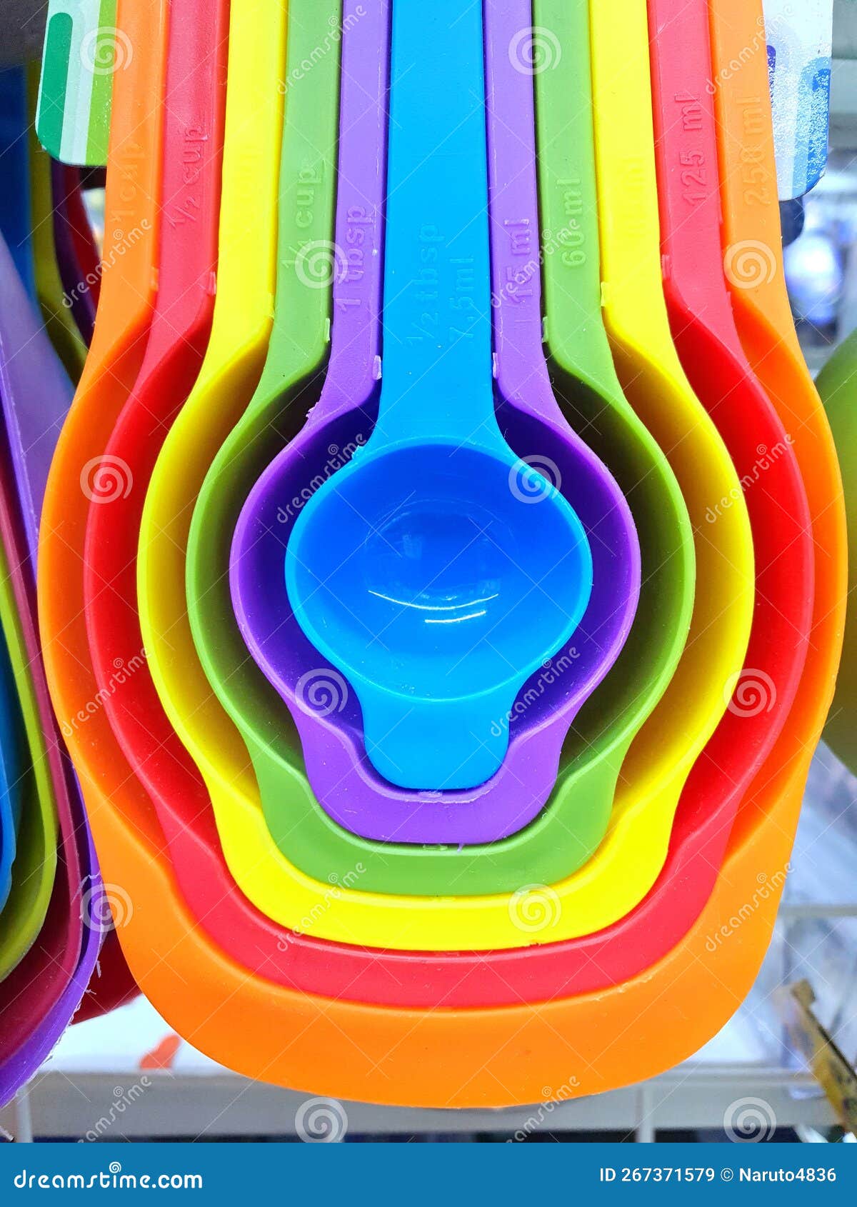 Plastic measuring spoon stock image. Image of tool, stack - 267371579