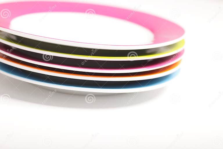 Stack of colourful plates stock photo. Image of kitchen - 34383808