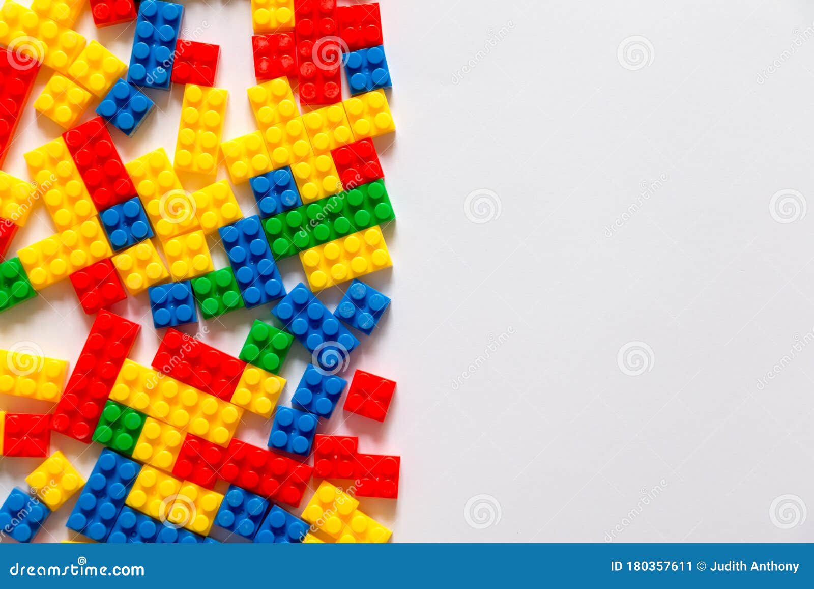 Stack of Colourful Toy Blocks Isolated on White Background, with Copy ...