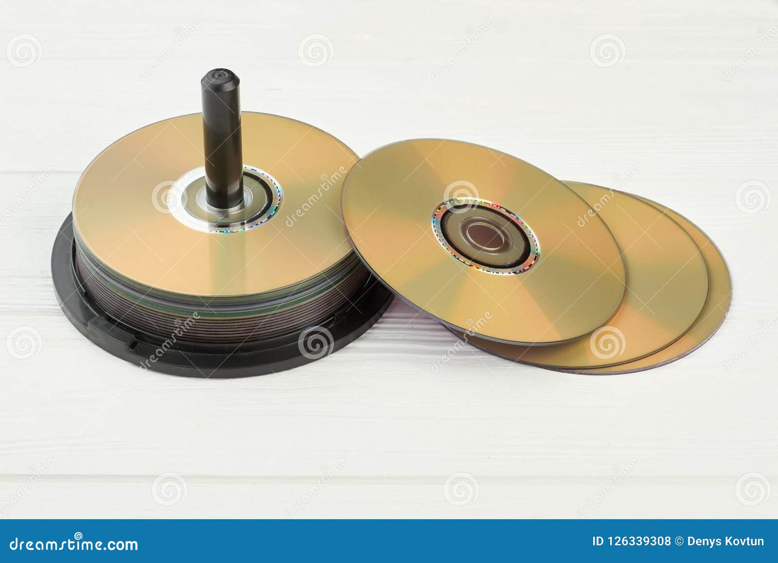 Stack of Compact Discs on White Background. Stock Photo - Image of ...