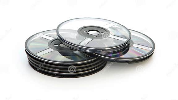 A Stack of Compact Disks on a White Surface Stock Image - Image of ...