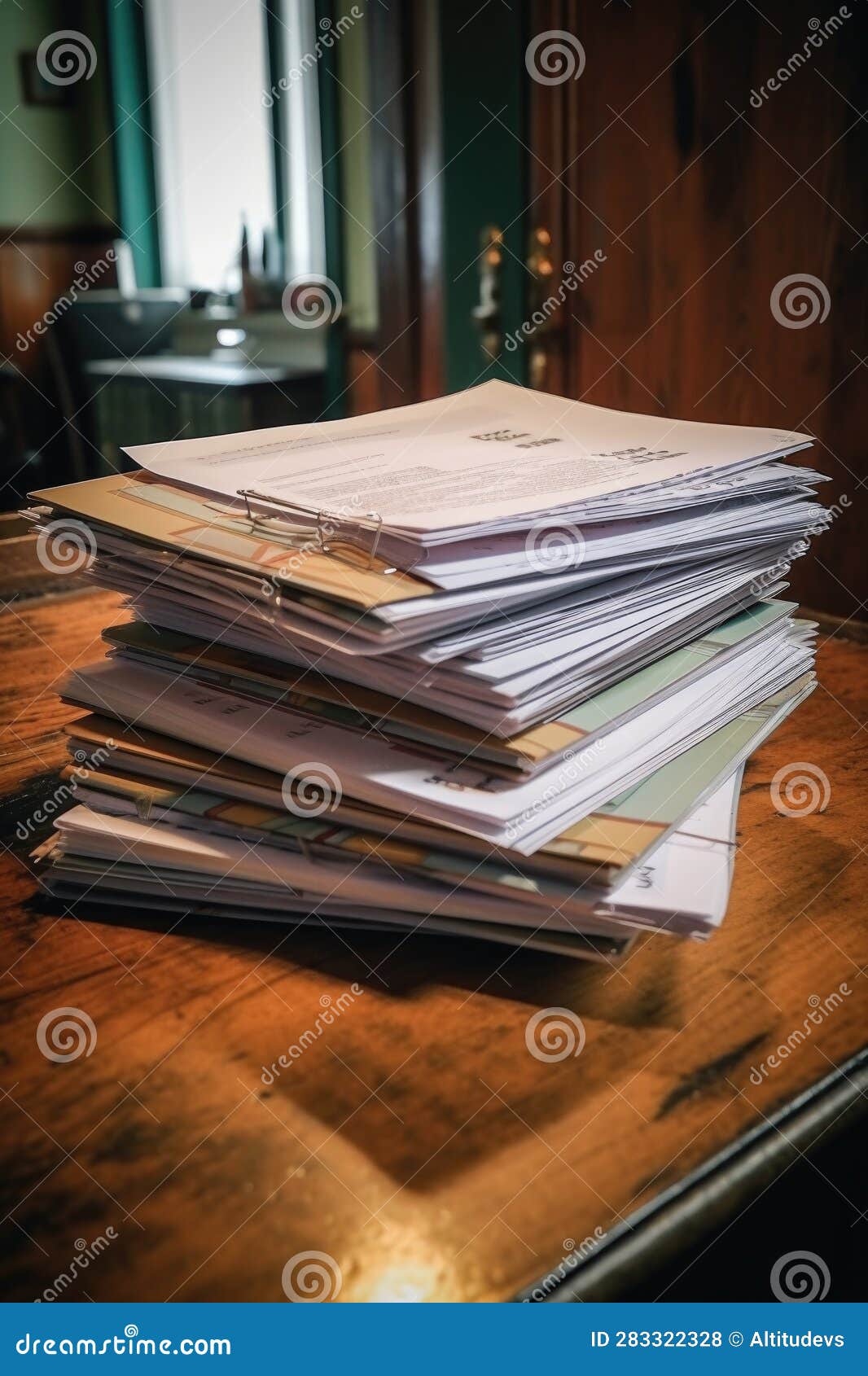 Stack Of Completed Survey Forms On A Desk Stock Photo | CartoonDealer ...