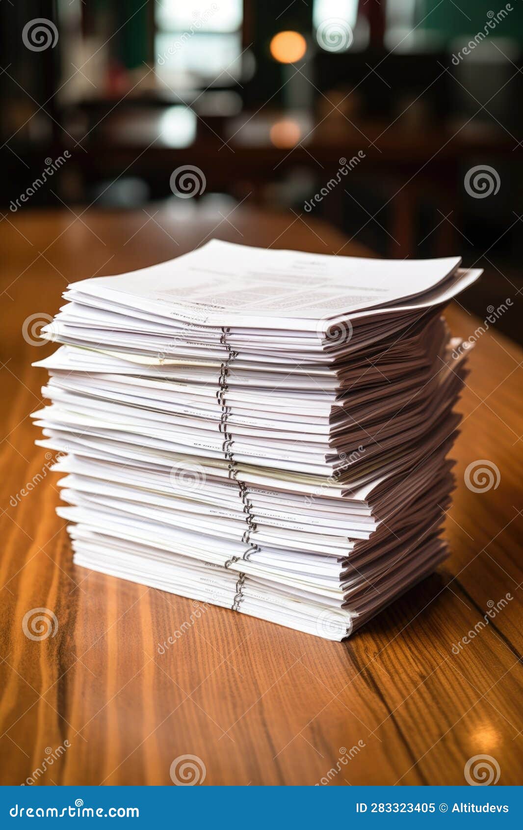 Stack of Completed Survey Forms on a Desk Stock Illustration ...