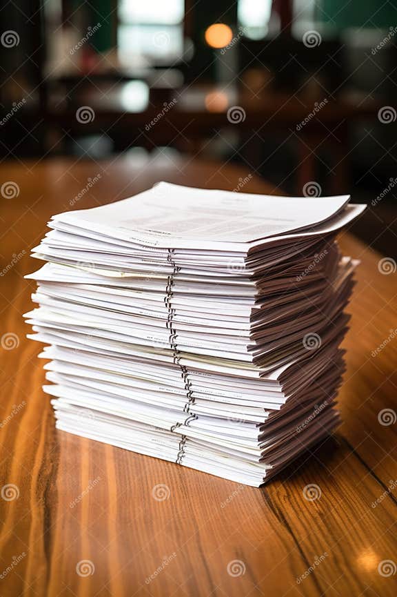 Stack of Completed Survey Forms on a Desk Stock Illustration ...