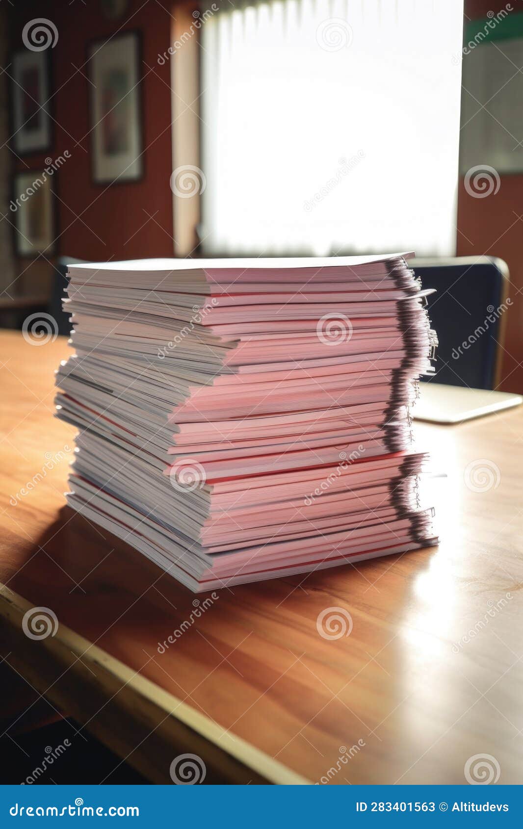 Stack of Completed Survey Forms on a Desk Stock Image - Image of ...
