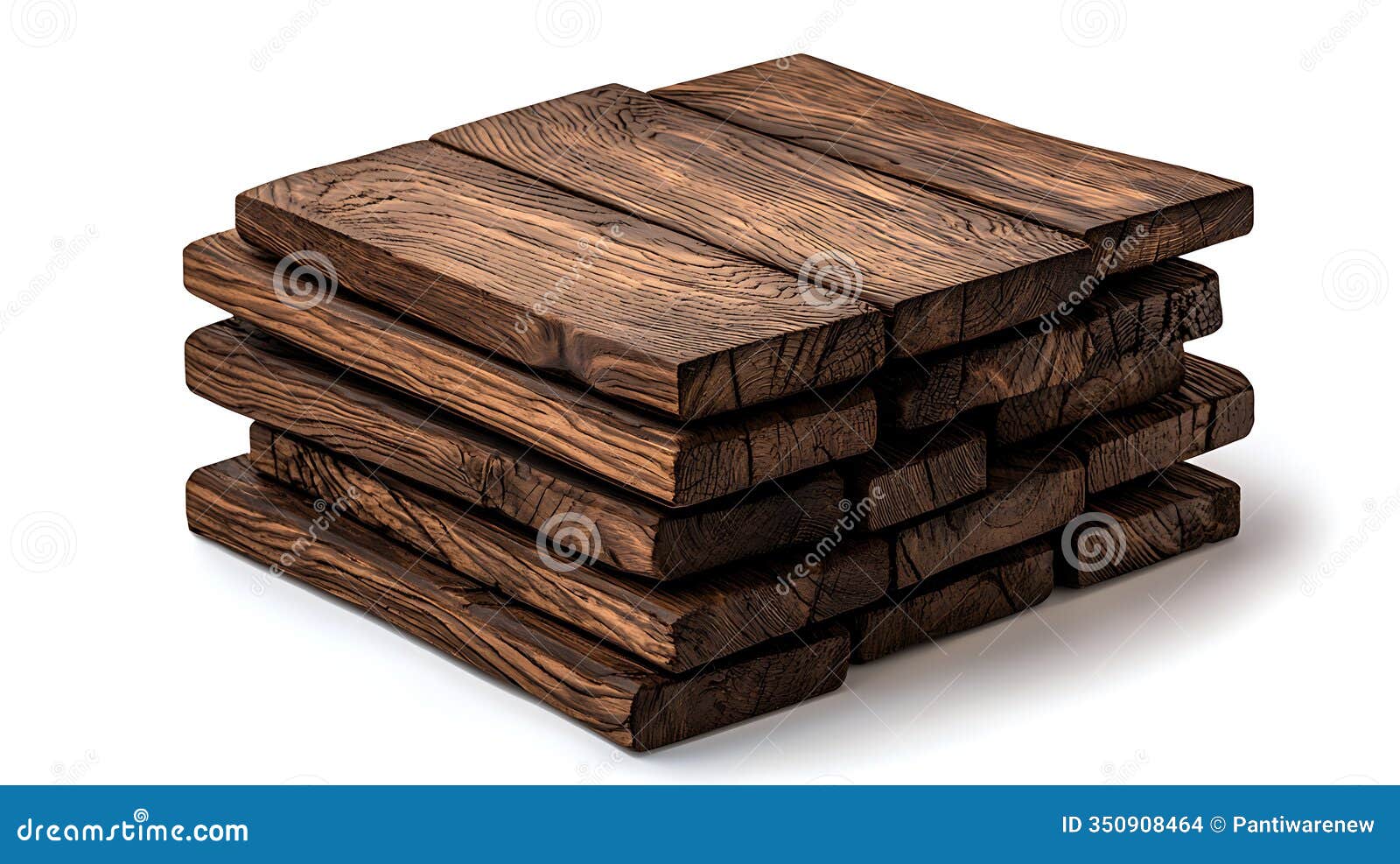 Stack of Composite Decking Boards on White Background Stock ...