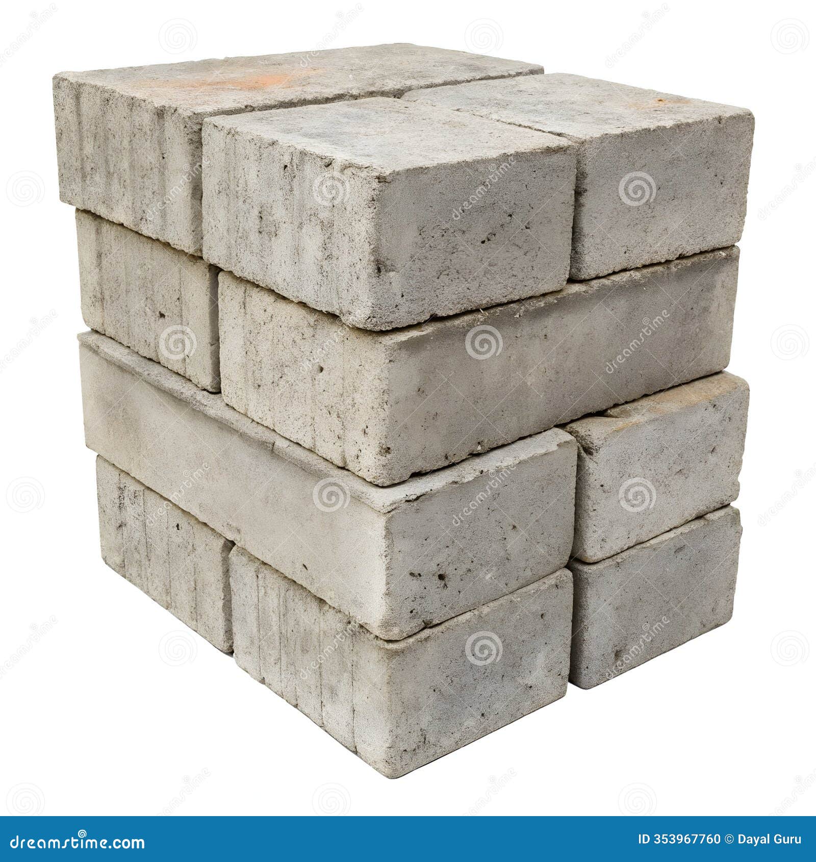 Stack of Concrete Blocks Isolated on White Background Stock ...