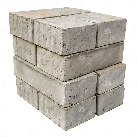 Stack of Concrete Blocks Isolated on White Background Stock ...