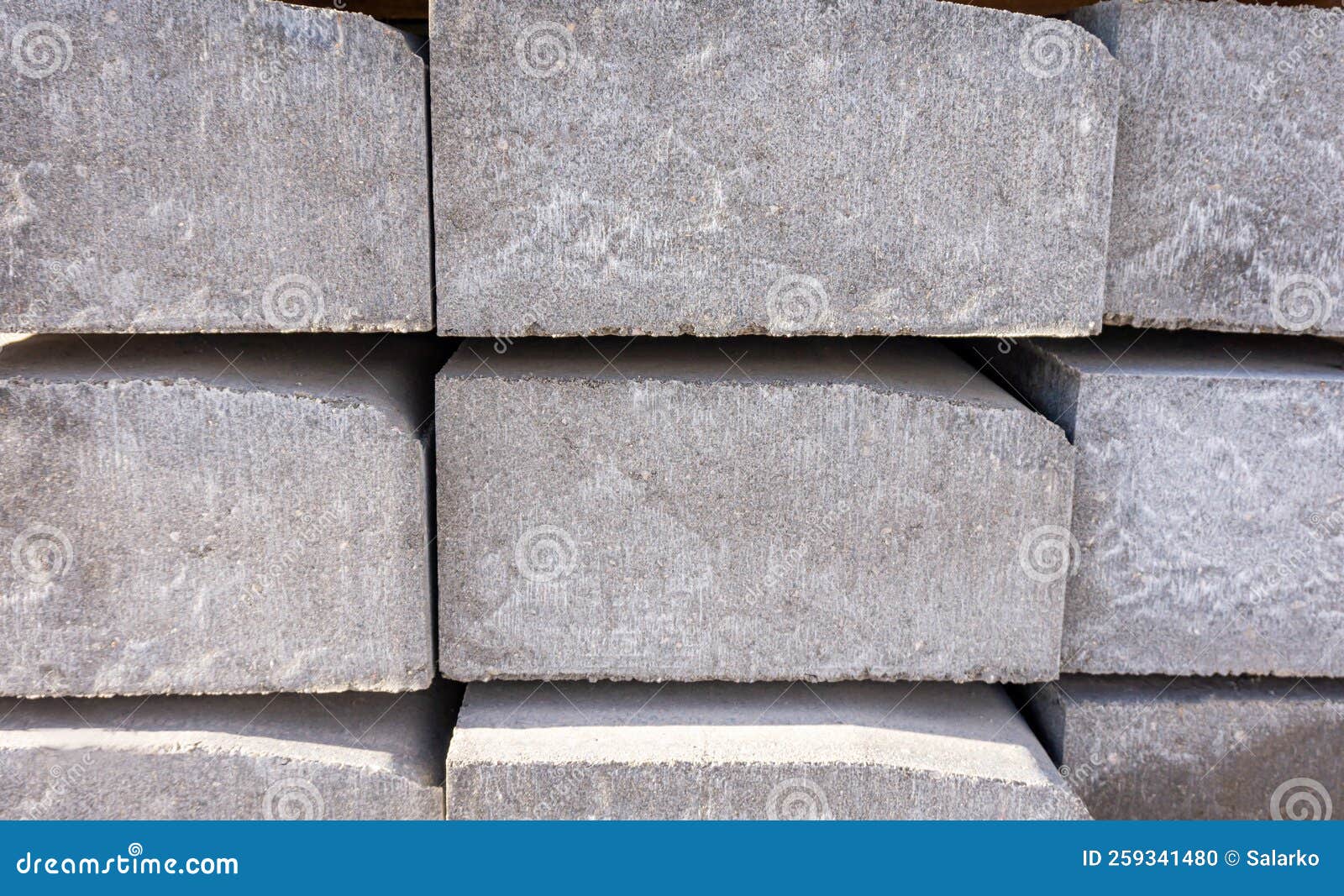 Stack of Concrete Curbs Close-up Stock Photo - Image of curbstone, pave ...