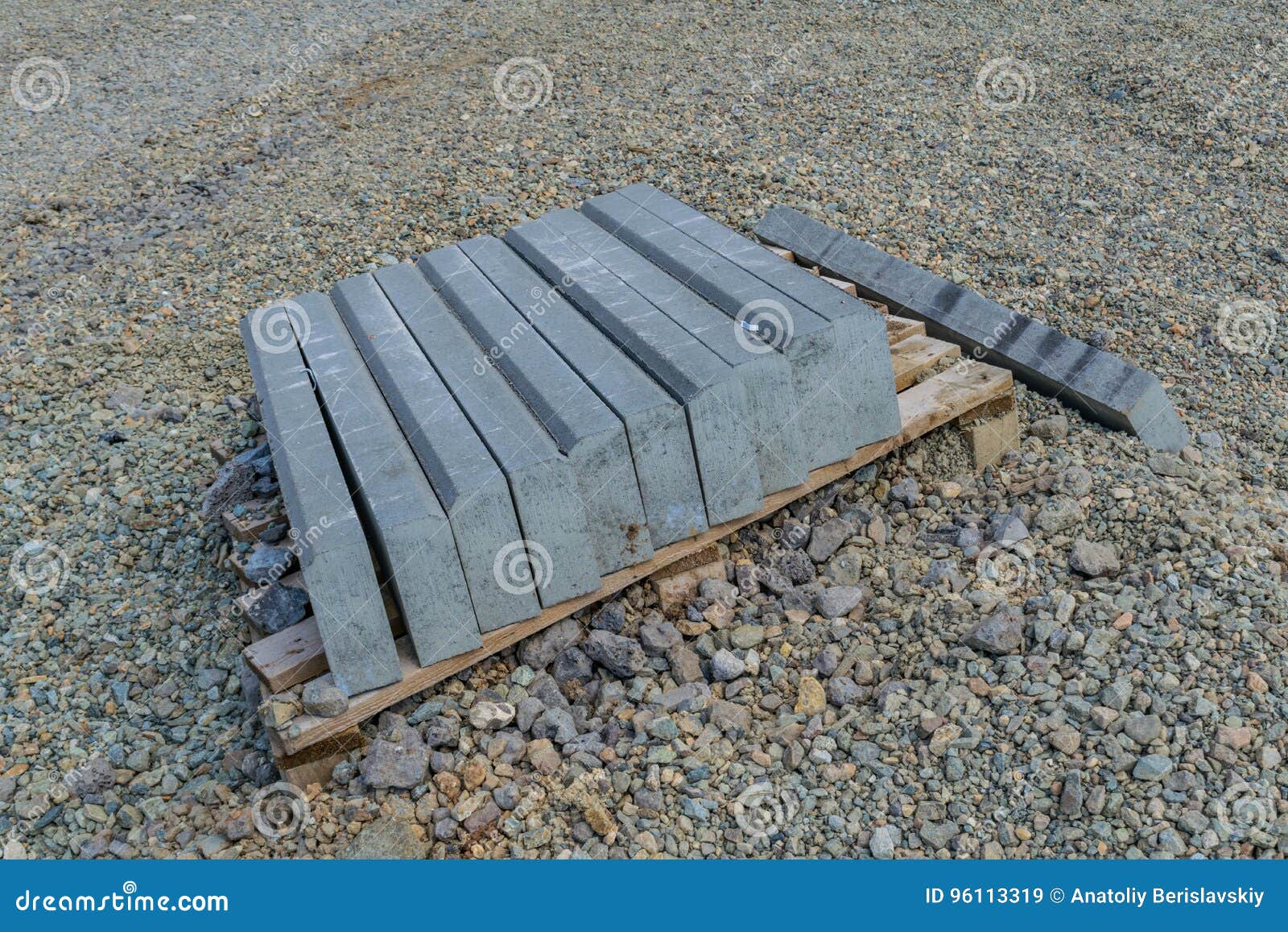 Stack of Concrete Curbstone Close Up Stock Image - Image of monolith ...