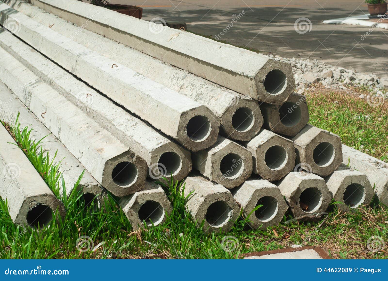 Stack of concrete pole stock image. Image of factory - 44622089