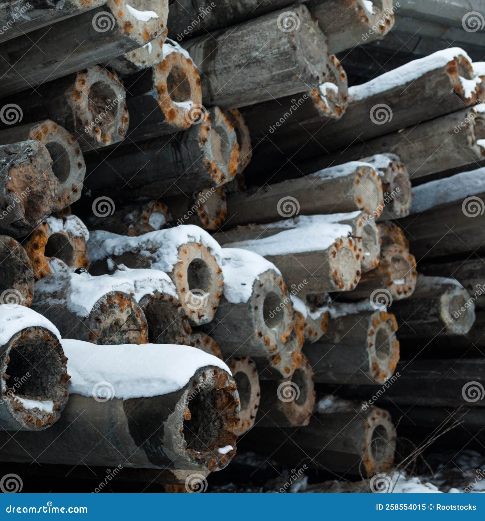 Stack of the Concrete Poles Stock Image - Image of abstract, outdoors ...