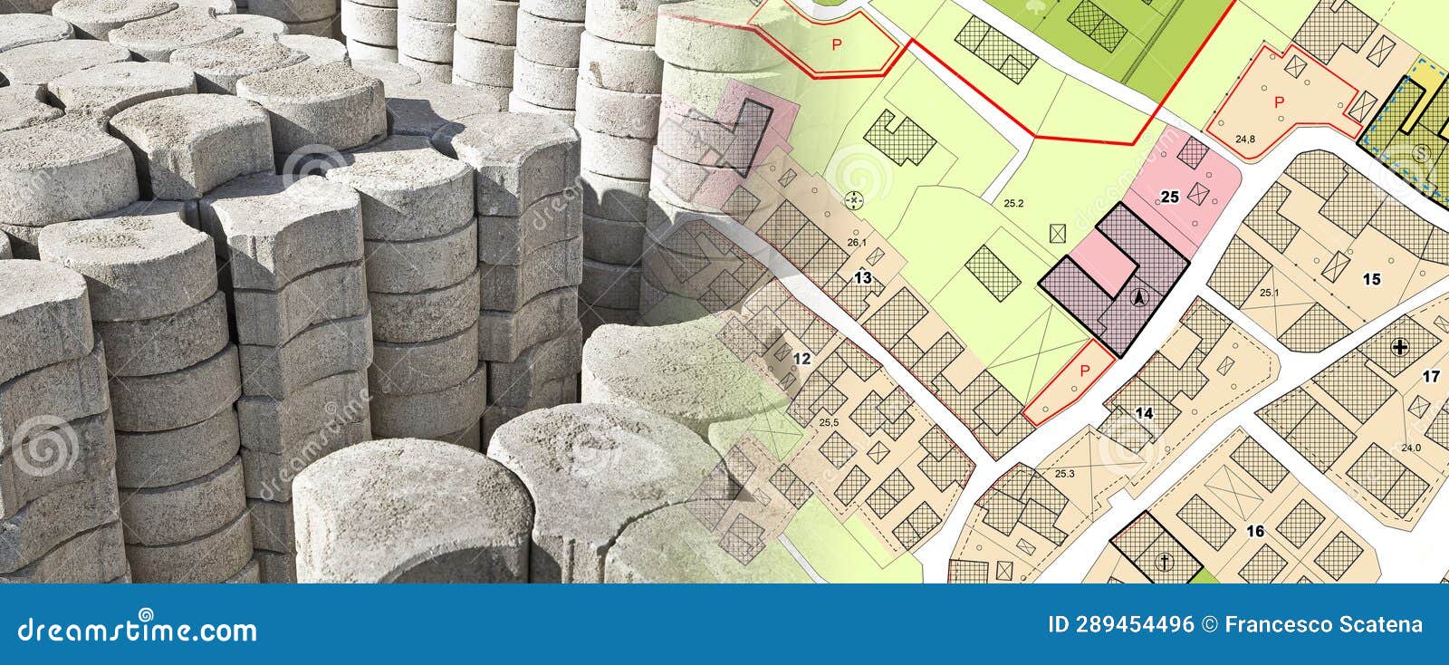 Stack of Concrete Self-locking Flooring Blocks on Wooden Pallet in a ...