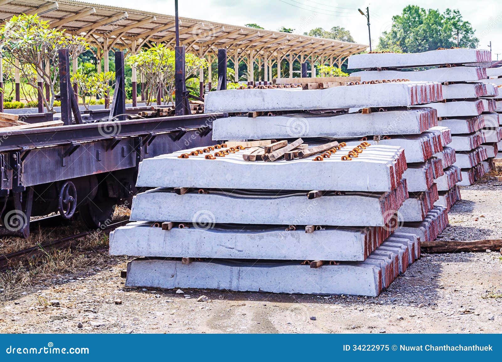 Stack Of Concrete Drainage Pipes For Wells Water Discharges Laying An ...