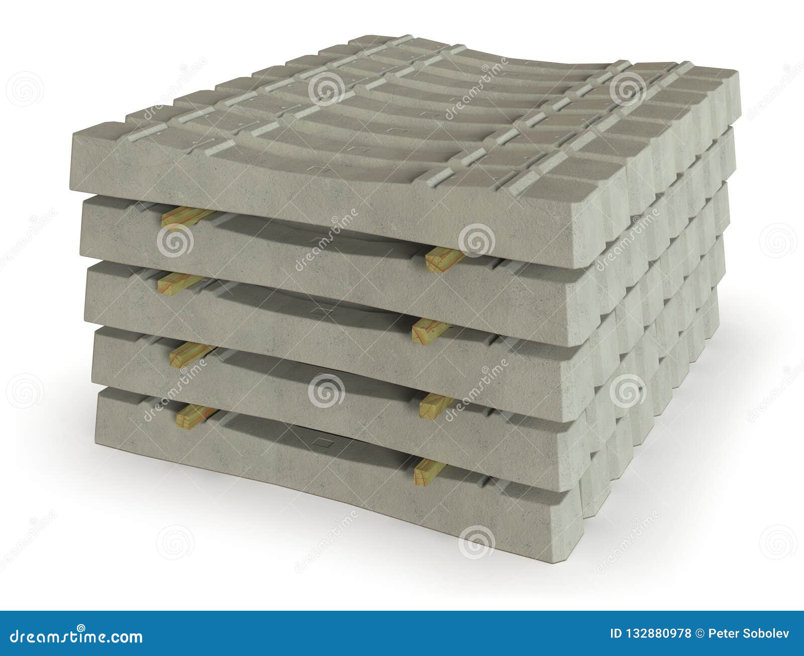 Stack of concrete sleepers stock photo. Image of rendering - 132880978