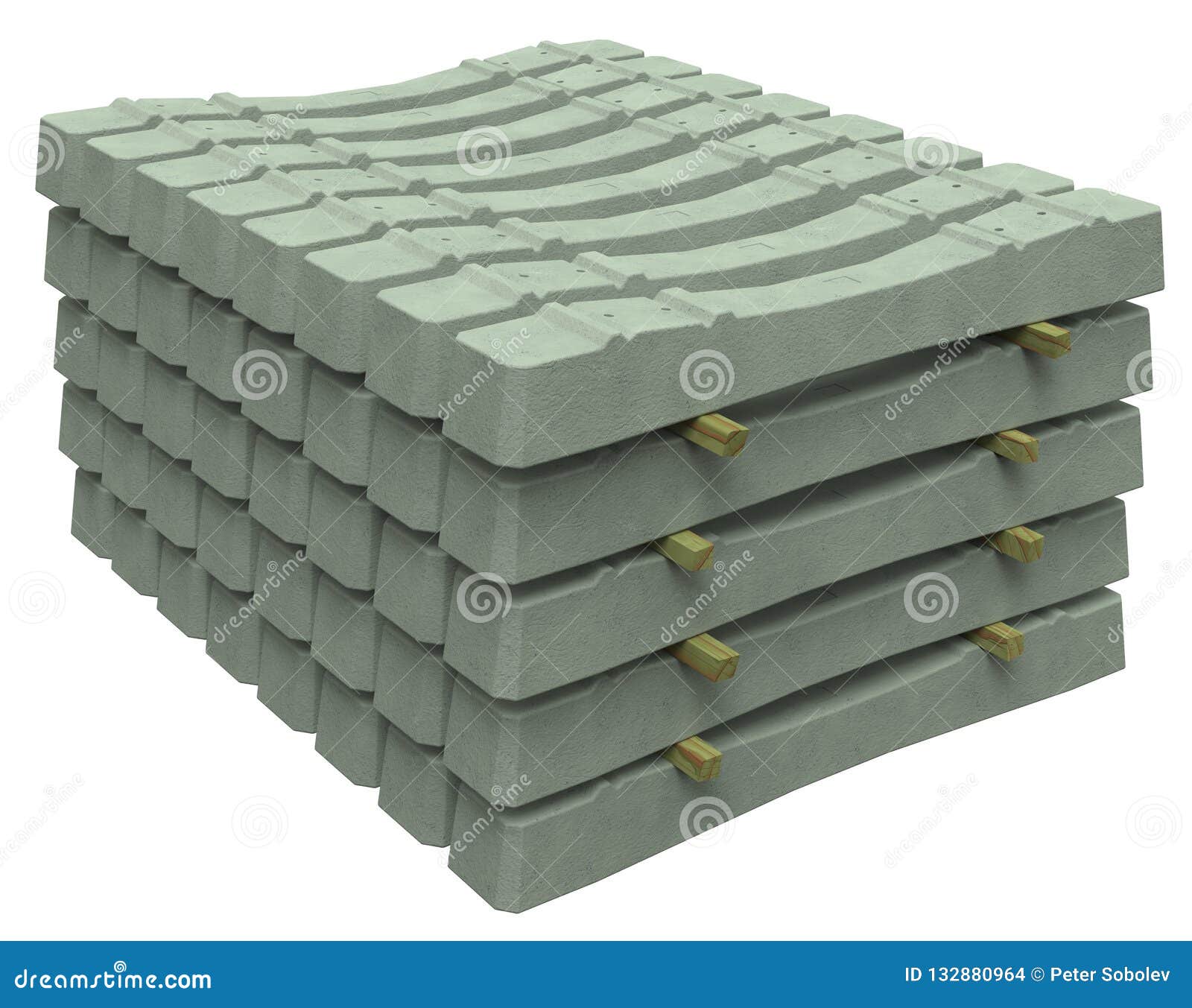 Stack of concrete sleepers stock photo. Image of sleeper - 132880964