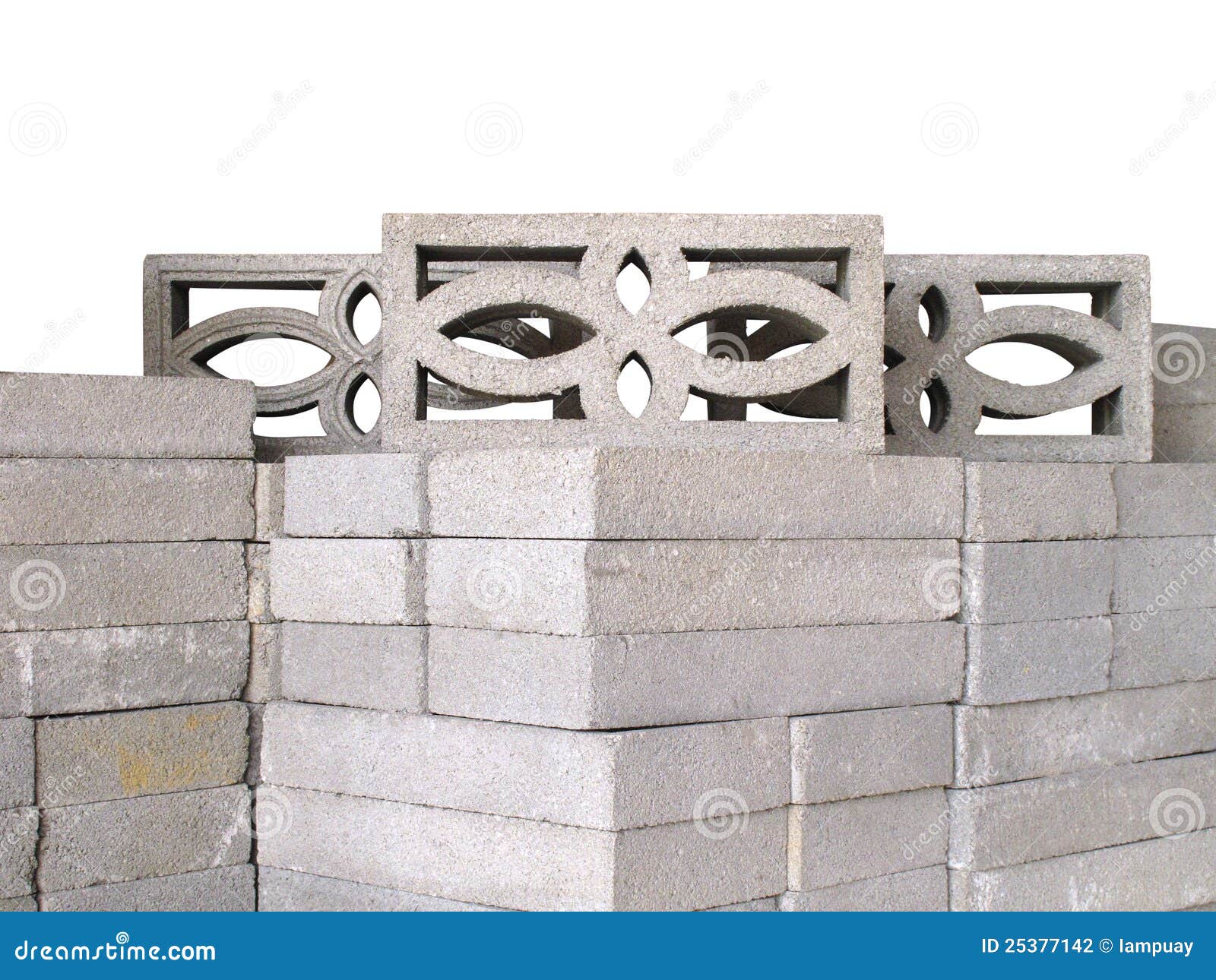 Stack of Concrete Ventilation Blocks Stock Photo - Image of ...